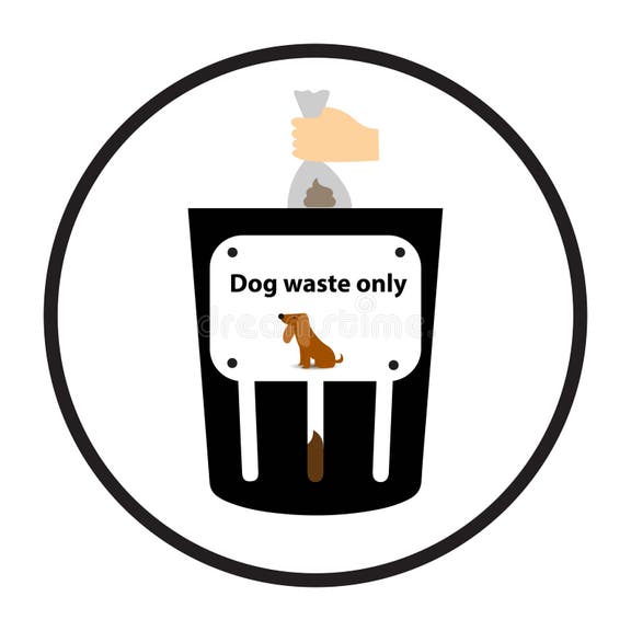 Dog Waste Bin with the Text Dog Waste only Stock Vector - Illustration ...