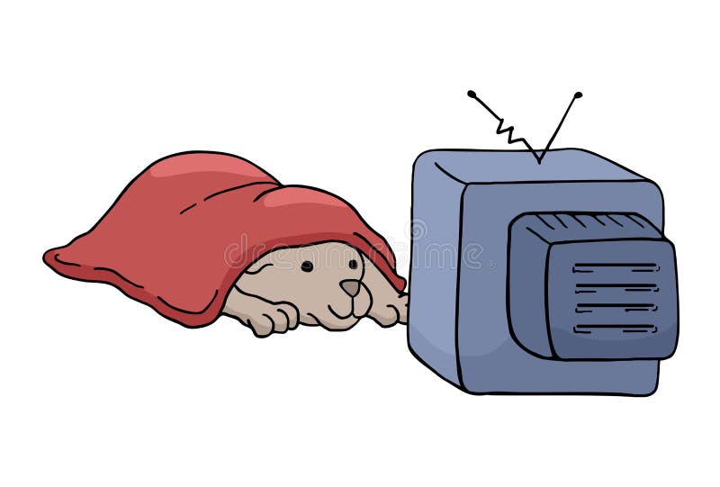 Dog watching a movie stock vector. Illustration of cute - 69248804