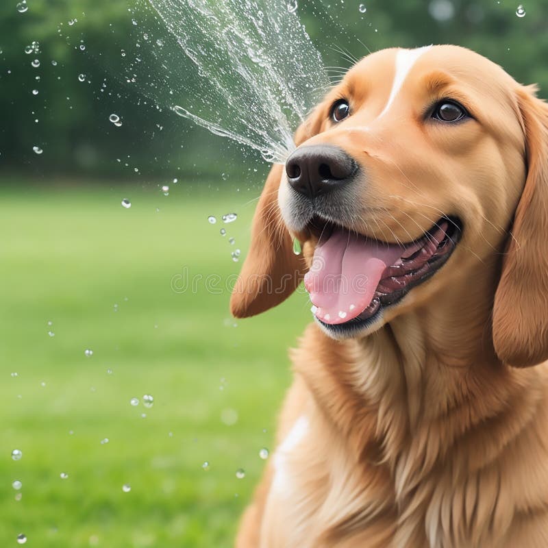 Dog with water stock illustration. Illustration of glowing - 318213349