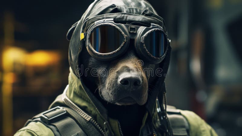 A Dog Wearing Aviator Pilot Goggles and a Jacket, AI Stock Photo ...