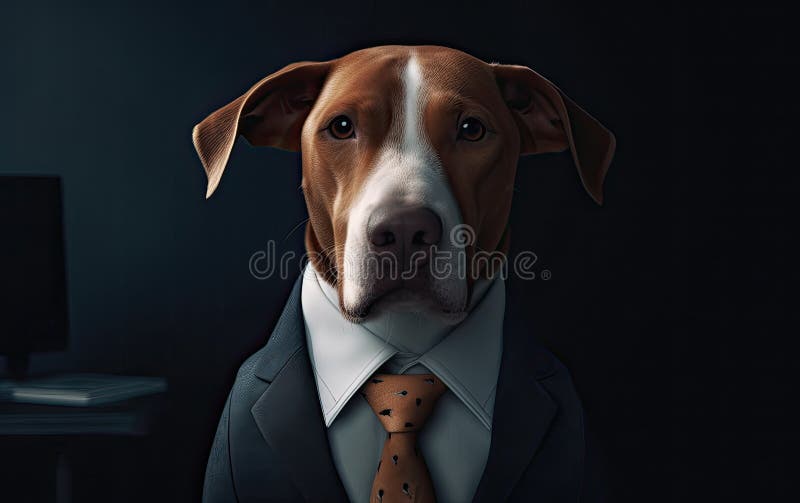Dog Wearing a Business Suite Studio Portrait. Stock Illustration ...