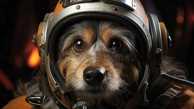A Dog Wearing a Space Suit and Helmet. Generative AI. Stock ...
