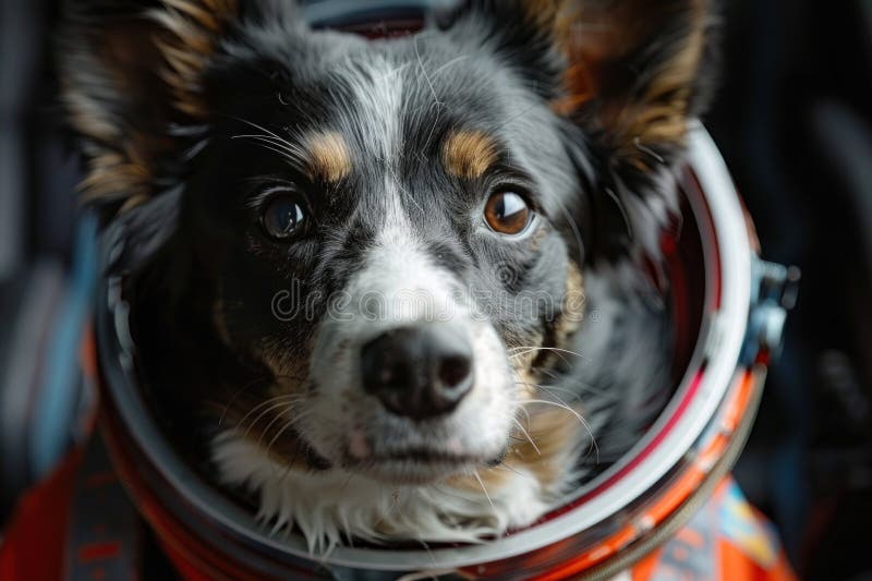 A Dog is Wearing a Space Suit and Sitting in a Chair Stock Illustration ...