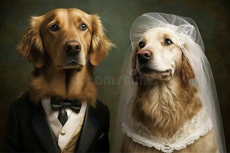 Dog Wedding Illustration Generative Ai Stock Photo - Image of bride ...