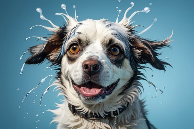 Dog is Wet, Fur in Water, Washing Stock Photo - Image of washed, canine ...