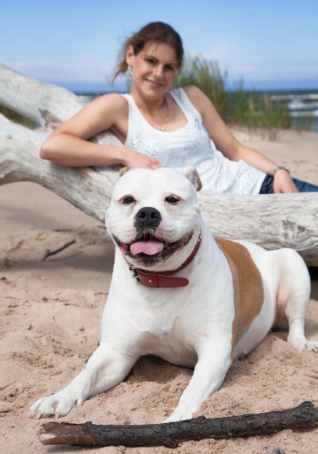 Dog and woman stock image. Image of animal, outdoors - 42029055