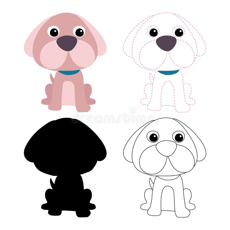 Dog Worksheet Vector Design Stock Vector - Illustration of black, group ...