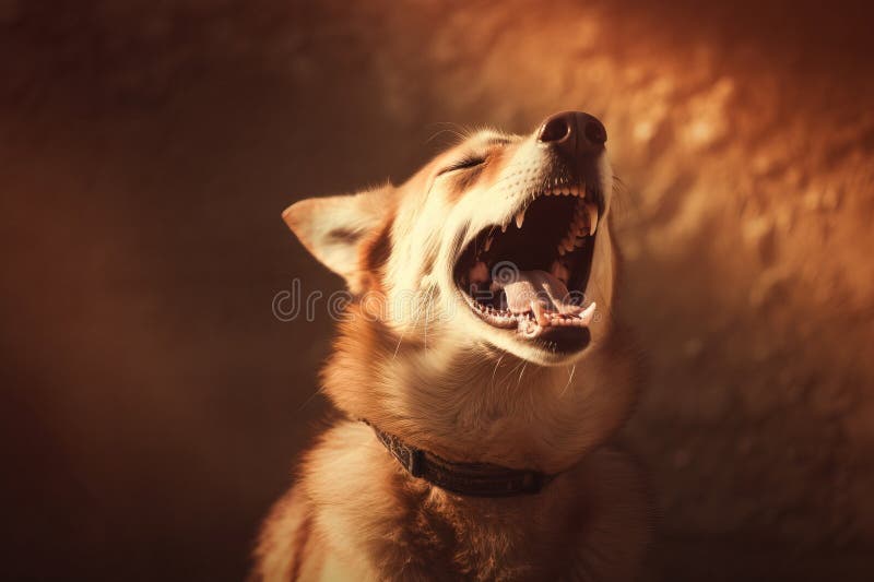 A Dog Yawning with Its Mouth Open and it S Mouth Wide Open Stock ...