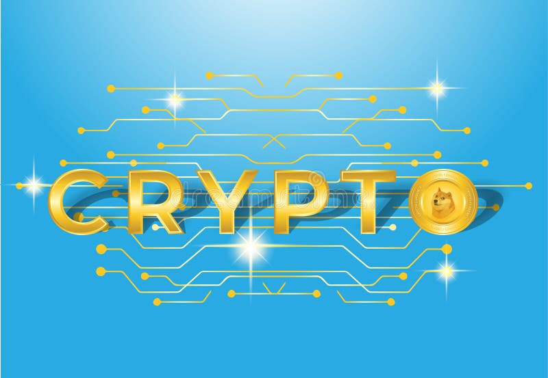 Doge Coin Cryptocurrency Network Illustration Stock Vector ...