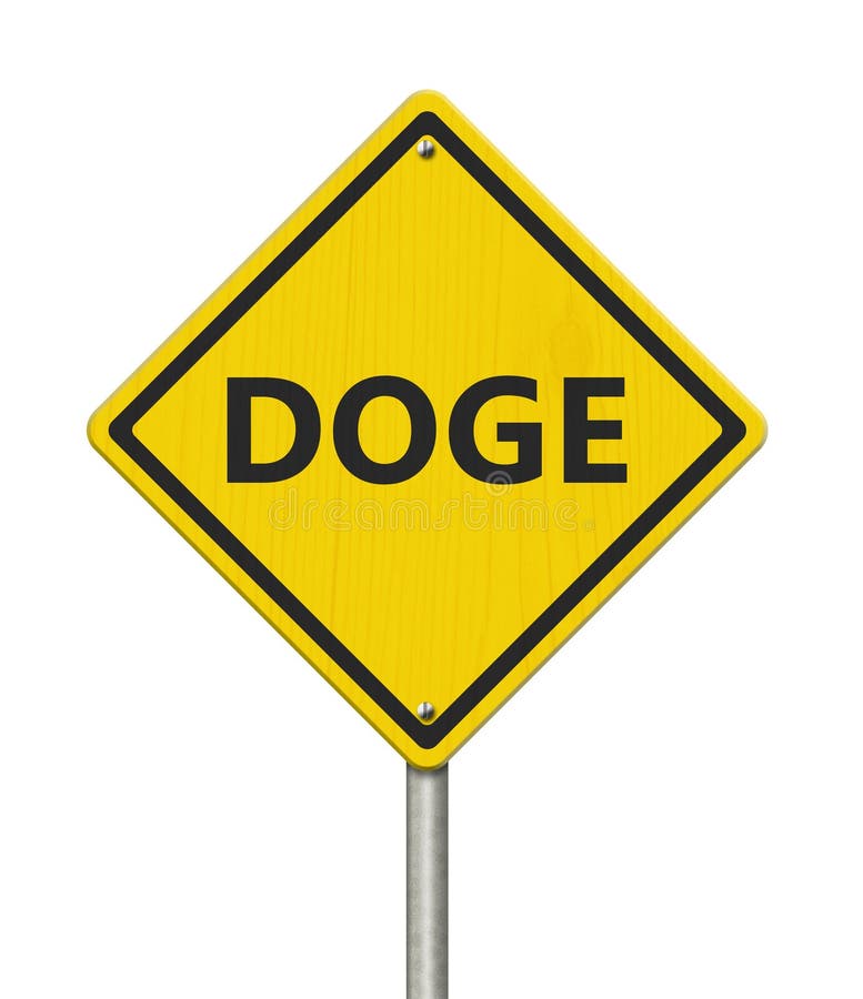DOGE Government Spending Warning Sign Stock Illustration - Illustration ...