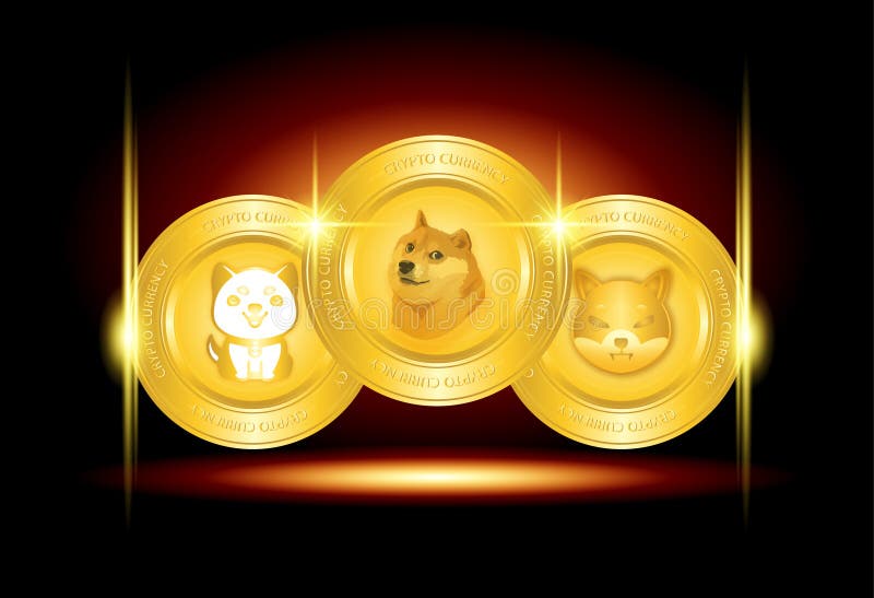 Set of Doge Coin Meme Cryptocurrency Editorial Photo - Illustration of ...