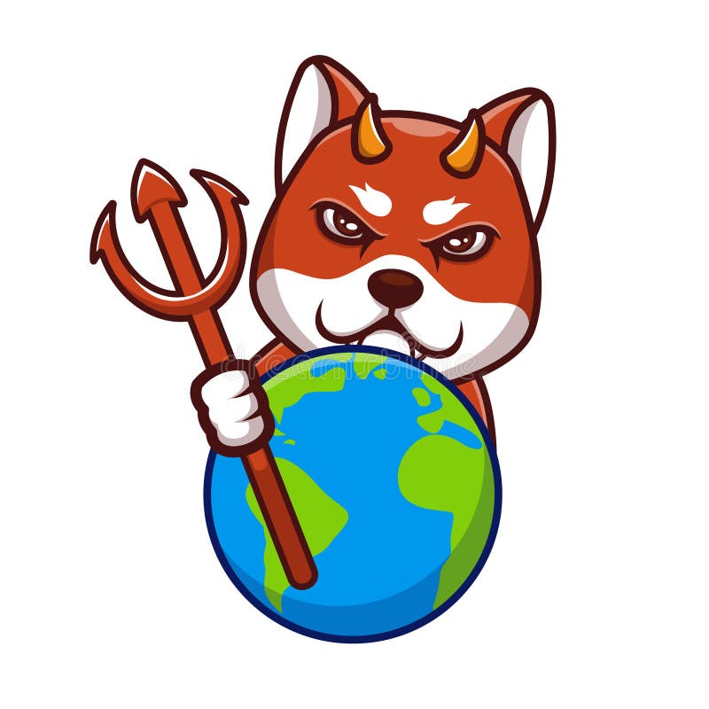 Devil Dogecoin Mascot Cartoon Style Editorial Photo - Illustration of ...