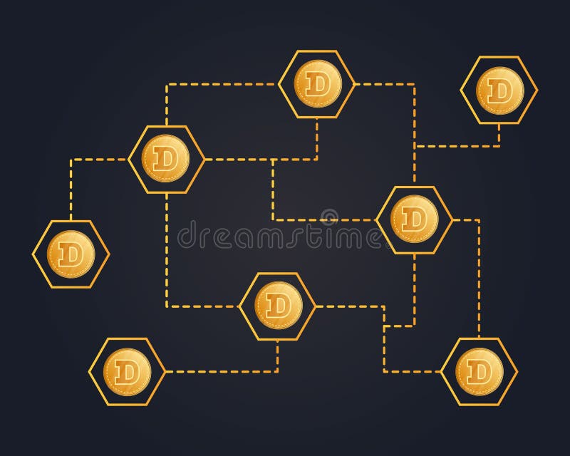 Dogecoin Cryptocurrency Technology Style Background Editorial Stock ...