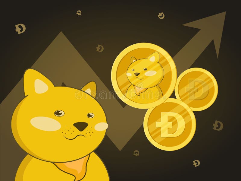 Dogecoin DOGE vector stock vector. Illustration of dogecoin - 219297500