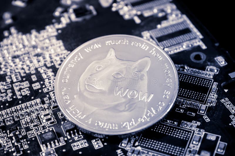 Dogecoin on Graphic Videocard Editorial Stock Image - Image of cyber ...
