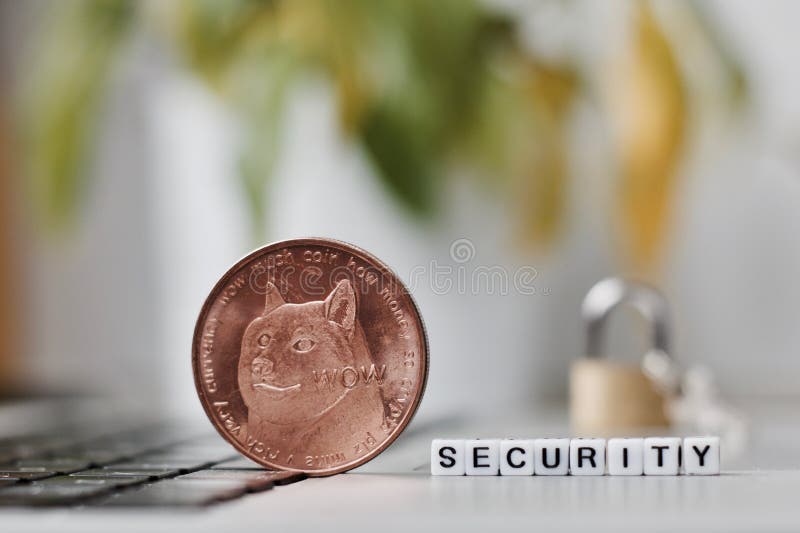 Dogecoin security coin editorial image. Image of coin - 97694105