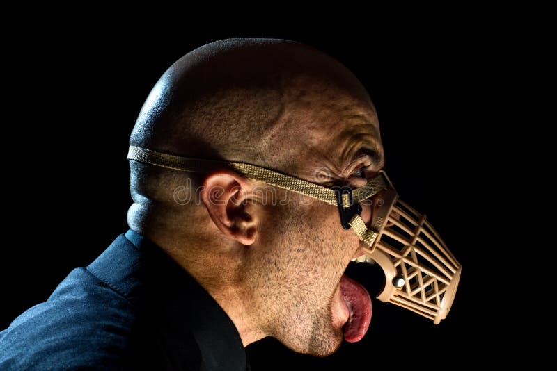 Dogman, man with a muzzle stock photo. Image of aggressive - 26325806