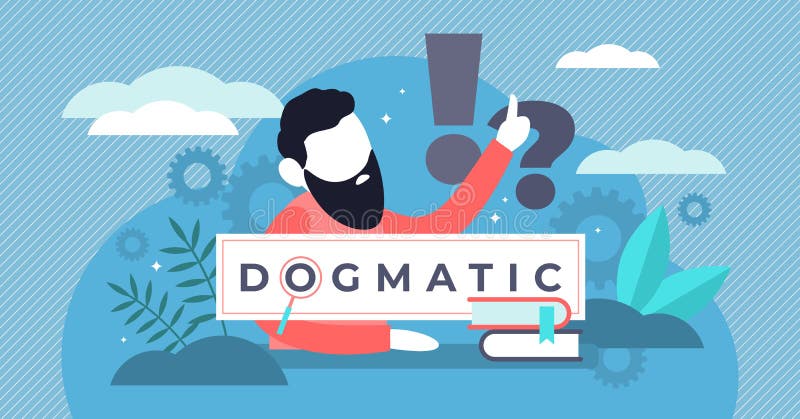 Dogmatic Vector Illustration. Flat Tiny Absolute True Faith Persons ...
