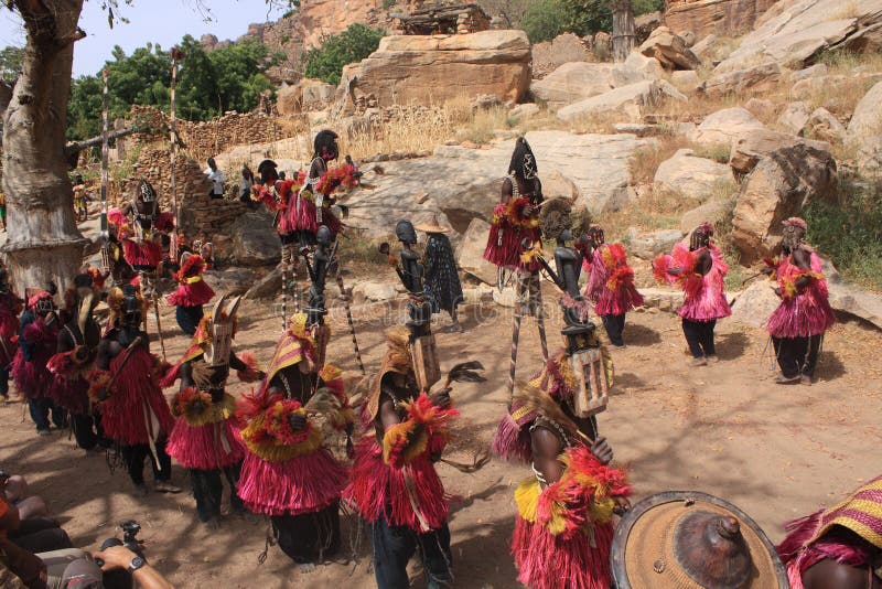 Dogon Ritual Dance with Masks, Mali, Africa Editorial Image - Image of ...