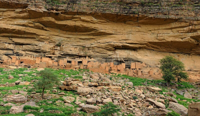 Dogon tribe constructions stock image. Image of rock - 57321501