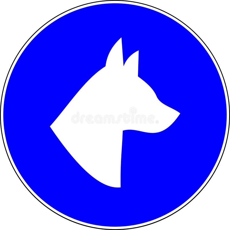Dogs allowed blue sign stock illustration. Illustration of label ...