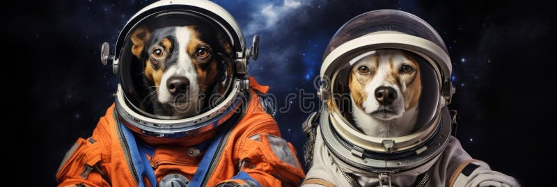 Dogs Astronauts in Spacesuits Stock Illustration - Illustration of ...