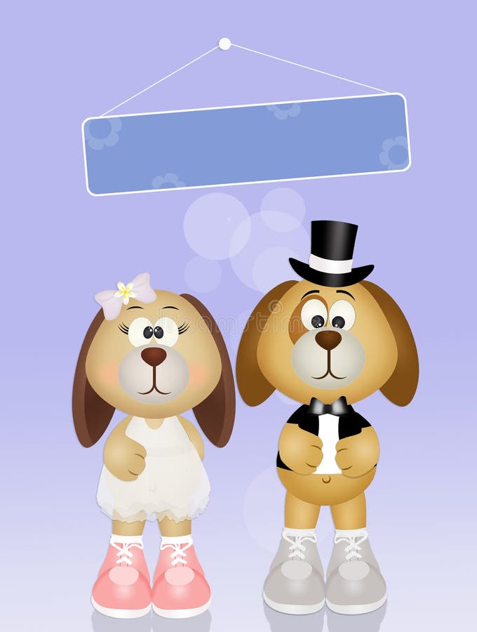 Hand Drawing Cartoon Happy Couple Wedding Stock Illustration ...