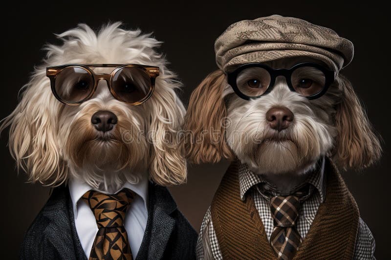 Dogs of Different Breeds Wearing Glasses Cool Generative AI Stock Image ...