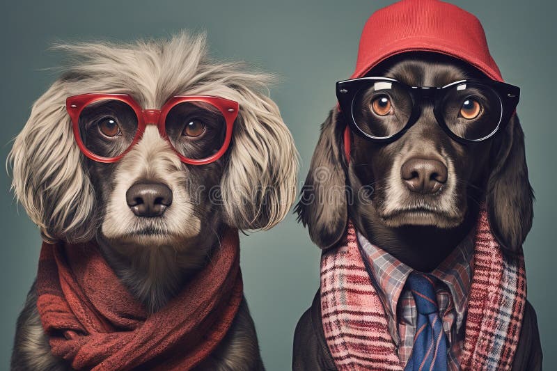 Dogs of Different Breeds Wearing Glasses Cool Generative AI Stock Photo ...