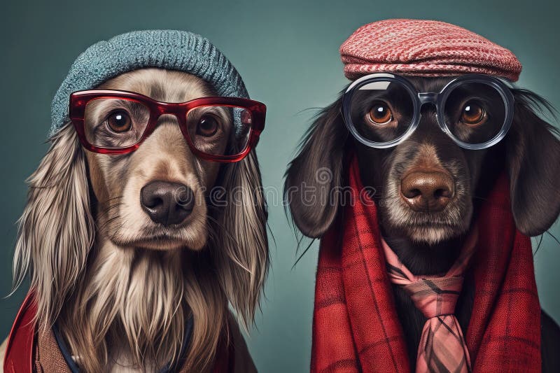 Dogs of Different Breeds Wearing Glasses Cool Generative AI Stock Image ...