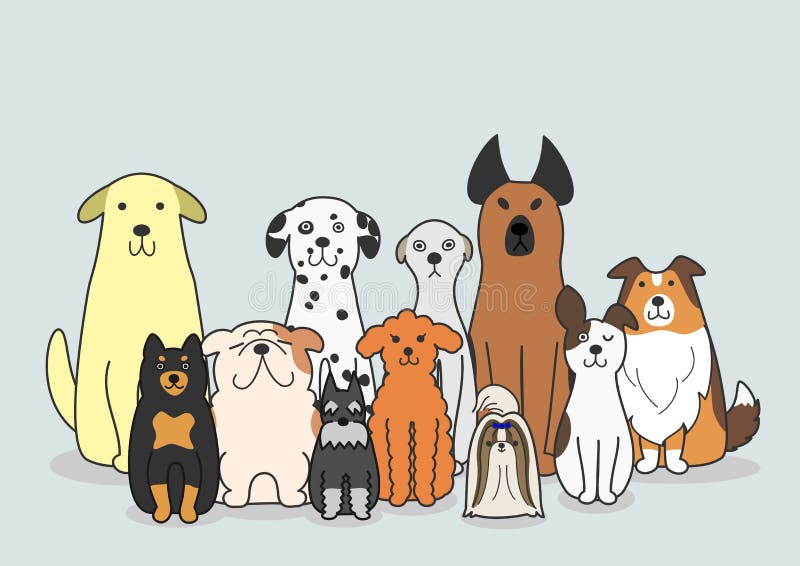 Dogs group stock vector. Illustration of dogs, cute, group - 53019936