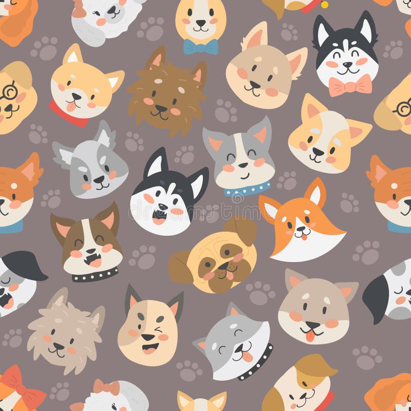 Dogs Pattern Background Stock Illustrations – 9,840 Dogs Pattern ...