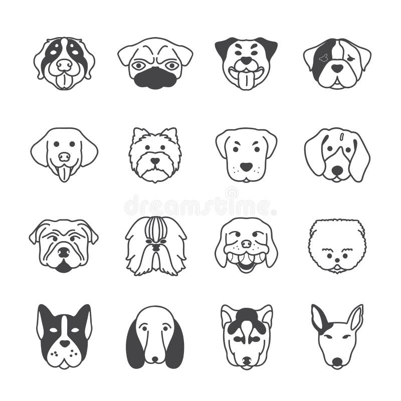 16 dogs icon vector stock vector. Illustration of abstract - 110373684
