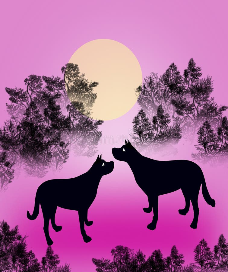 Two Dogs Together Stock Illustrations – 192 Two Dogs Together Stock ...