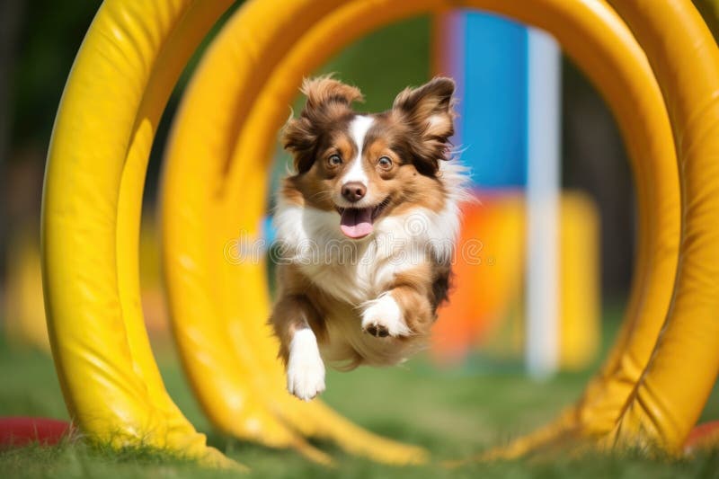 Dogs Performing Tricks in an Agility Course Stock Image - Image of ...