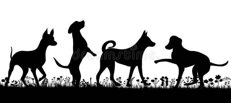 Dogs Playing White Background Stock Illustrations – 755 Dogs Playing ...