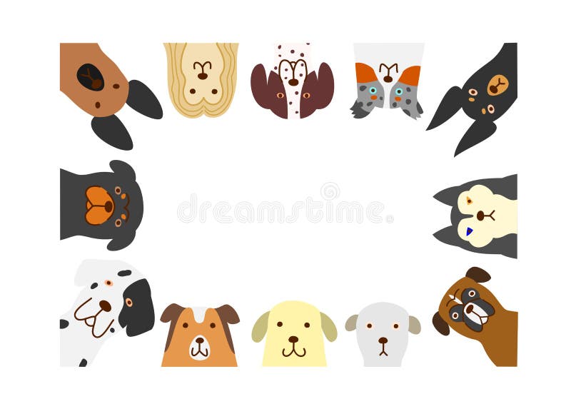 Dogs rectangle frame stock vector. Illustration of animal - 77169231