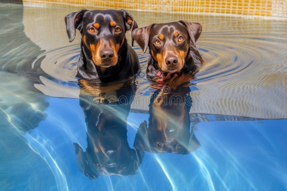 Dogs Reflection in Pool Water with Ripples Stock Image - Image of ...