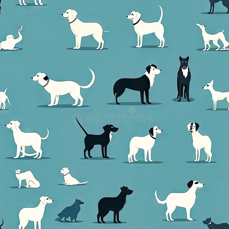 Dogs with Shadow Pattern Banner Wallpaper Simple Background Stock Image ...