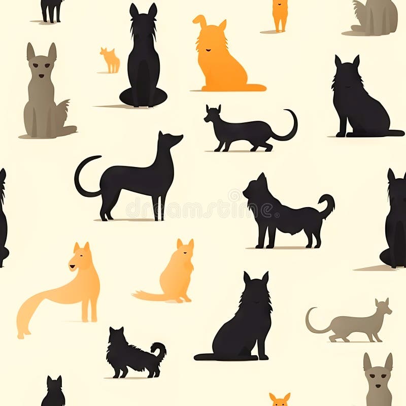 Dogs with Shadow Pattern Banner Wallpaper Simple Background Stock ...