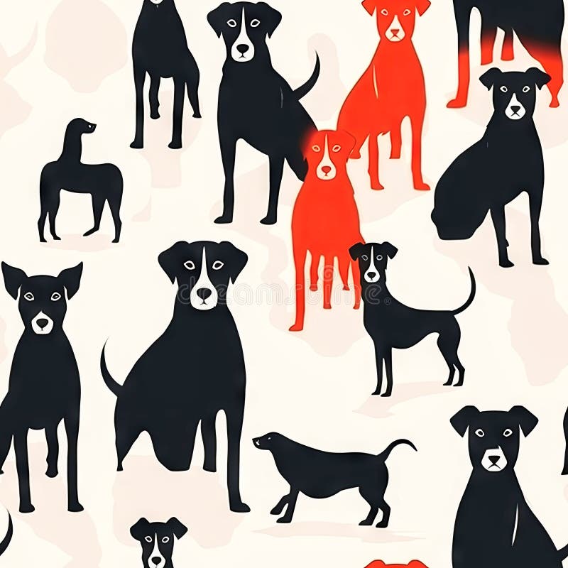 Dogs with Shadow Pattern Banner Wallpaper Simple Background Stock Image ...