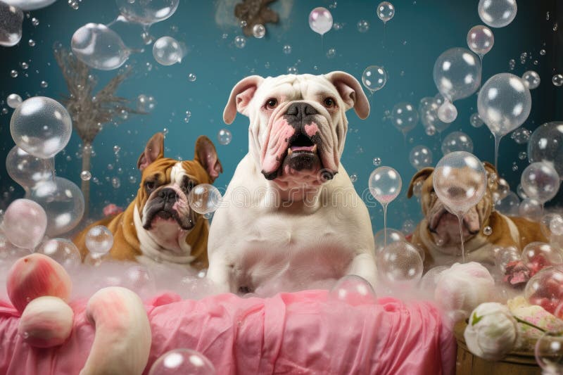 Dogs Snout Surrounded by Soapy Bubbles during Bath Stock Photo - Image ...