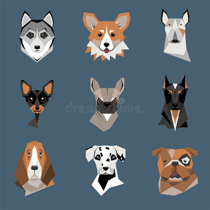 Dogs. Vector set stock vector. Illustration of bull - 214662939