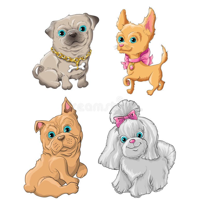 Dogset stock illustration. Illustration of love, cute - 90030874