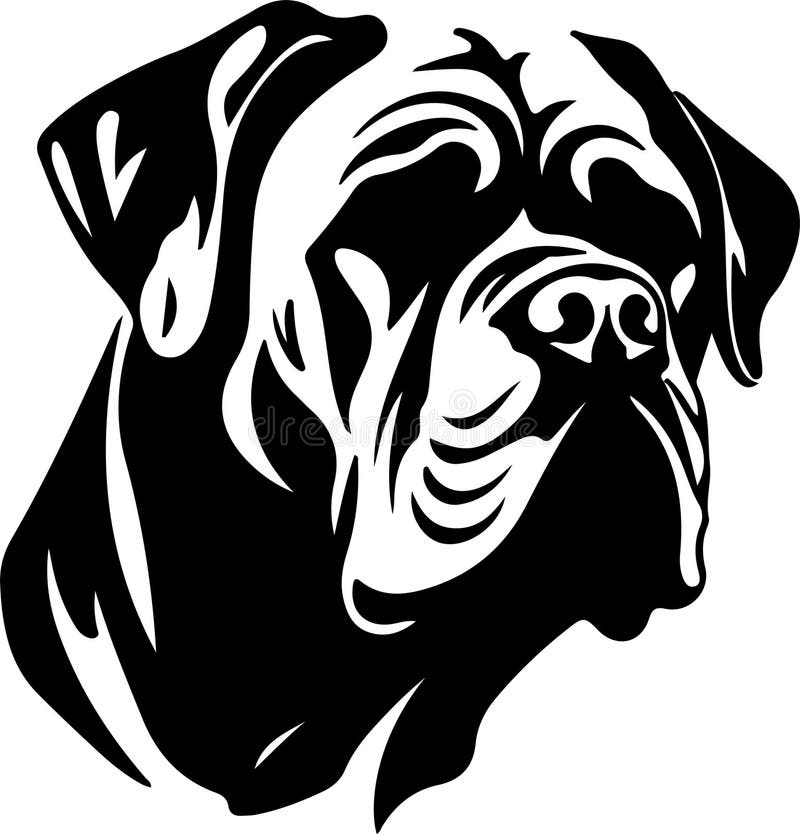 Dogue De Bordeaux Black Silhouette Generative Ai Stock Vector ...