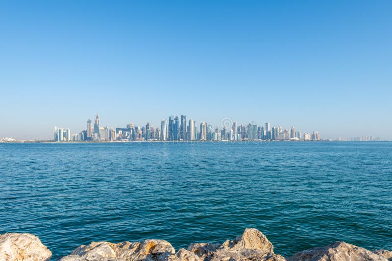 Doha Buildings and Landmark Stock Photo - Image of financial, dafna ...