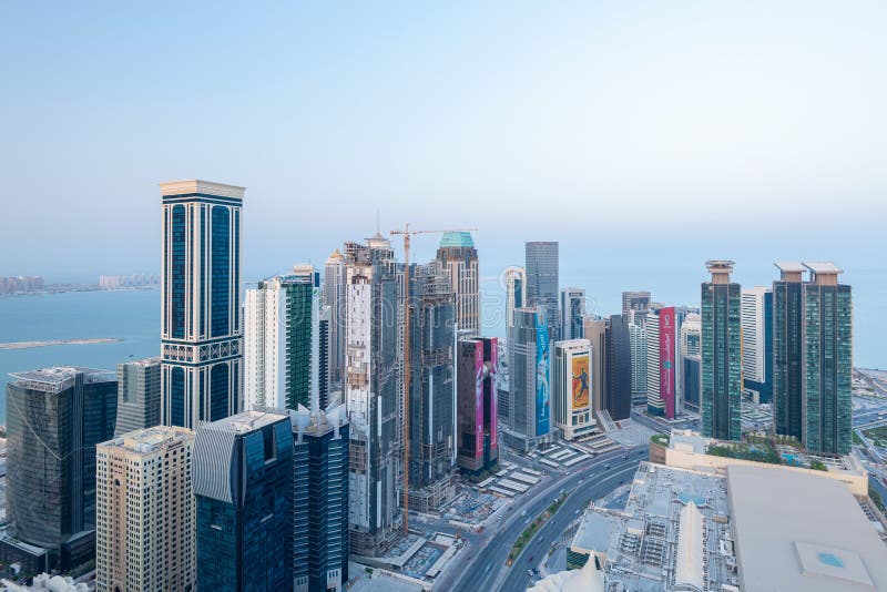 Doha Buildings and Landmark Editorial Photo - Image of cityscape, city ...