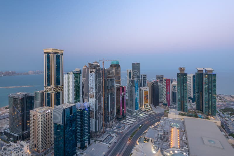Doha Buildings and Landmark Editorial Photography - Image of cityscape ...