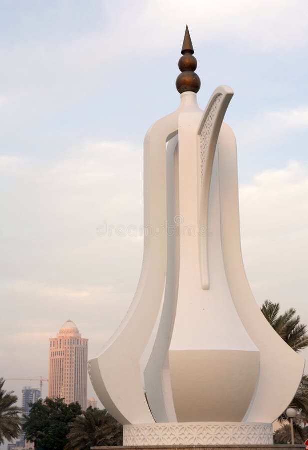 Doha Coffee Pot Monument Qatar Stock Photo - Image of corniche, statue ...