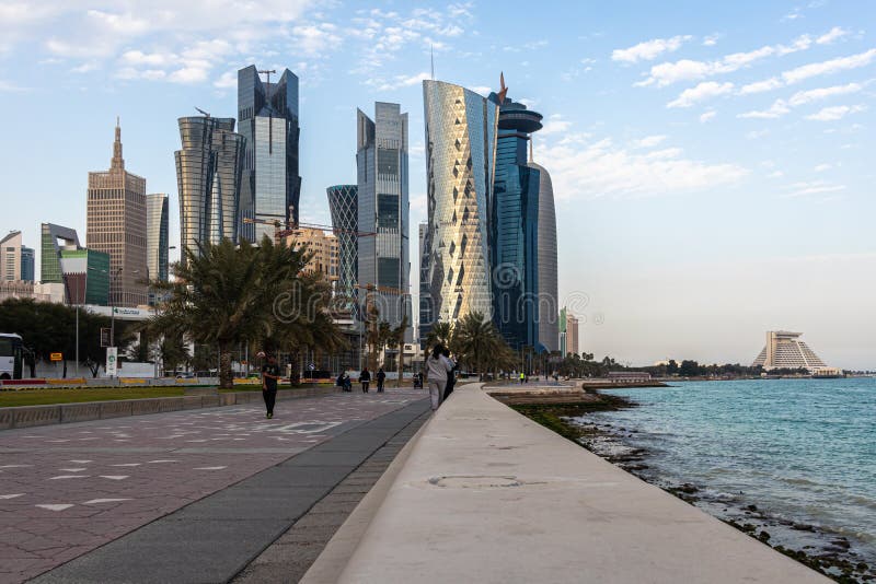 Doha Corniche Daylight View Editorial Image - Image of qatar, arab ...